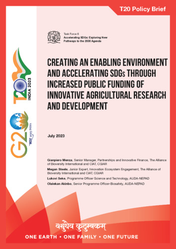 Creating an enabling environment and accelerating SDGs through increased public funding of ...