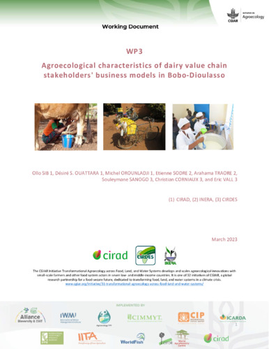 Agroecological characteristics of dairy value chain stakeholders ...