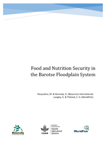 Food and nutrition security in the Barotse floodplain system | Alliance ...