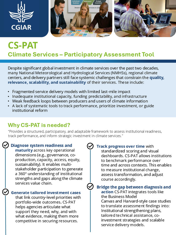 CS-PAT Climate Services – Participatory Assessment Tool | Alliance ...