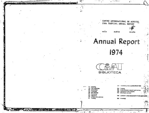 CIAT annual report 1974 | Alliance Bioversity International - CIAT