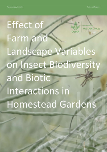 Effect of farm and landscape variables on insect biodiversity and ...