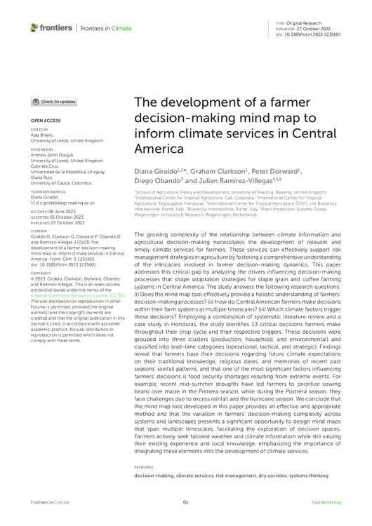 The development of a farmer decision-making mind map to inform climate ...