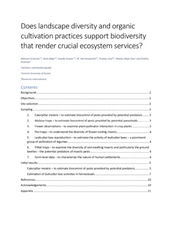 Does landscape diversity and organic cultivation practices support ...
