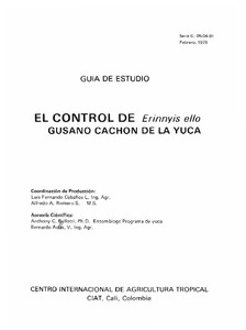 El Control de Erinnyis ello (L) gusano cachón de la yuca [conjunto ...