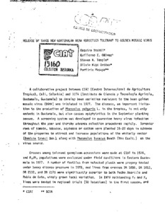 Release of three new Guatemalan bean varieties tolerant to golden ...