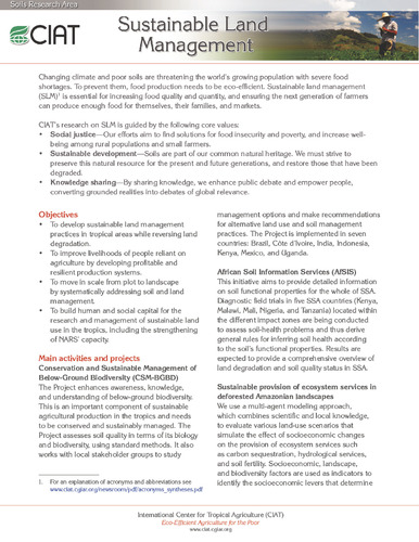 CIAT Research Program Syntheses: Soils Research Area | Alliance ...