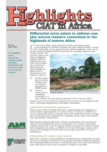 Differential entry points to address complex natural resource ...