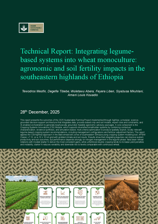 Integrating legume-based systems into wheat monoculture: Agronomic and ...