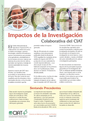 Impactos de la investigación colaborativa del CIAT | Alliance Bioversity International - CIAT