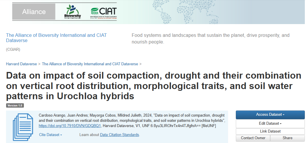 Data on impact of soil compaction, drought and their combination on ...