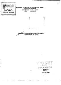 Research constraints provisionally identified by CIAT