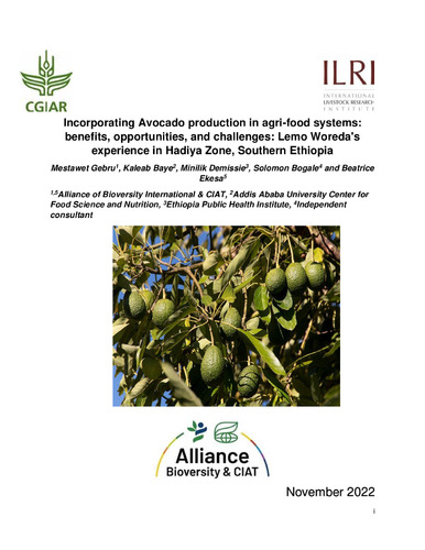 Incorporating Avocado production in agri-food systems: Benefits ...