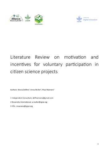 Literature review on motivation and incentives for voluntary ...