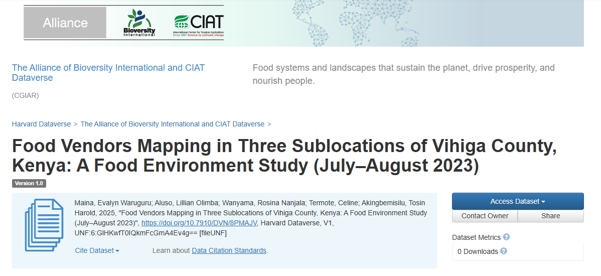 Food Vendors Mapping in Three Sublocations of Vihiga County, Kenya: A ...