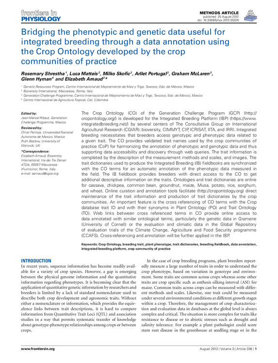 Bridging the phenotypic and genetic data useful for integrated breeding ...