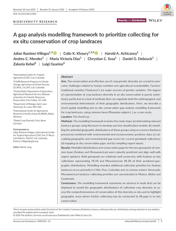 A gap analysis modelling framework to prioritize collecting for ex situ ...