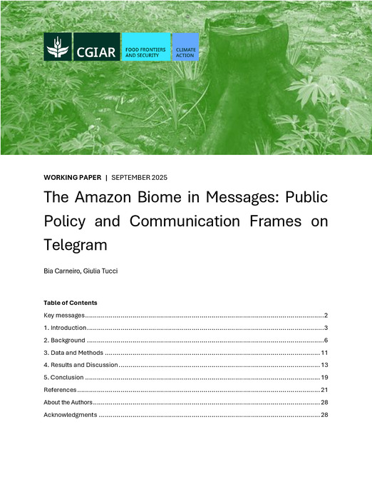 The Amazon biome in messages: Public policy and communication frames on ...