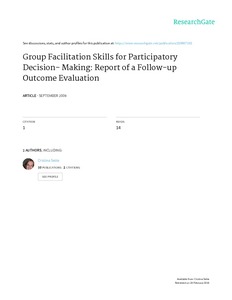 Group facilitation skills for participatory decision-making: report of a follow-up outcome ...