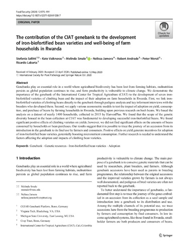 The contribution of the CIAT genebank