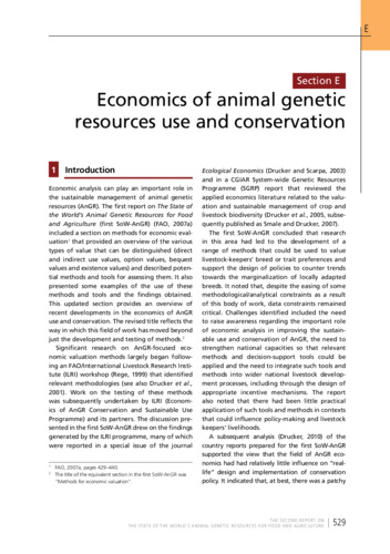 Economics of animal genetic resources use and conservation