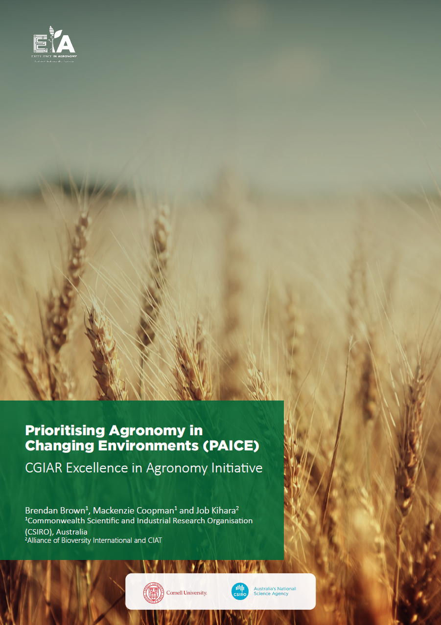 Prioritising Agronomy in Changing Environments (PAICE). CGIAR Excellence in Agronomy 2030 ...