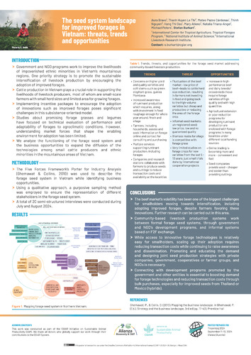 The seed system landscape for improved forages in Vietnam: Threats ...