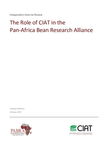 The role of CIAT in the Pan-Africa Bean Research Alliance