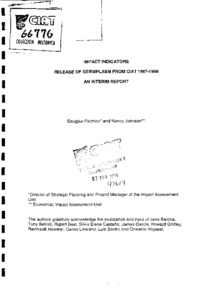 Impact indicators : Release of germplasm from CIAT 1967-1998: An ...