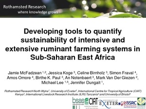 Developing tools to quantify sustainability of intensive and extensive ...