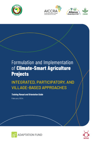 Formulation and implementation of climate‑smart agriculture projects ...