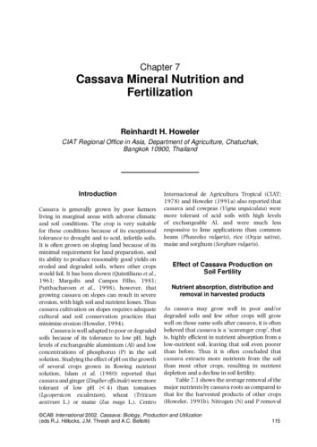 Cassava mineral nutrition and fertilization