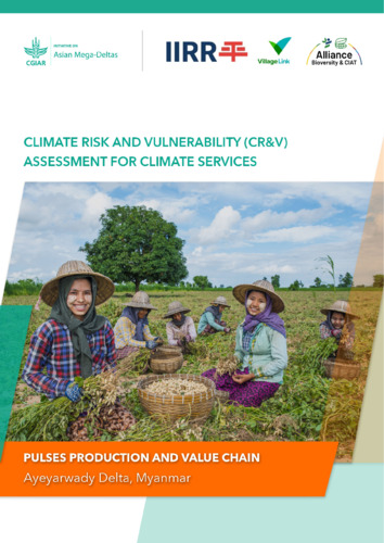 Climate Risk and Vulnerability (CR&V) assessment for climate services ...