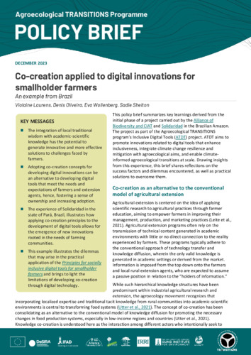 Co-creation applied to digital innovations for smallholder farmers: An ...