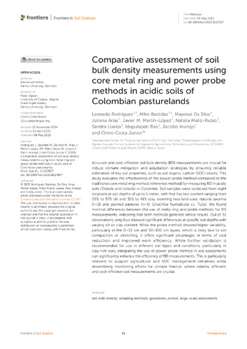 Comparative assessment of soil bulk density measurements using core ...