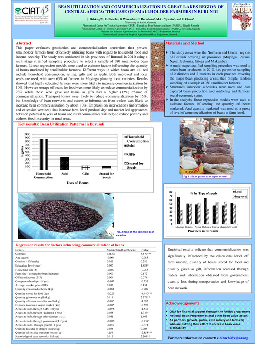 Bean utilization and commercialization in great lakes region
