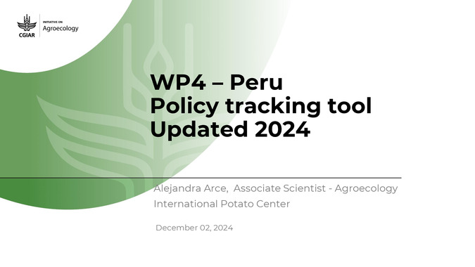 WP4 - Peru: Policy tracking tool updated 2024 | Alliance Bioversity ...