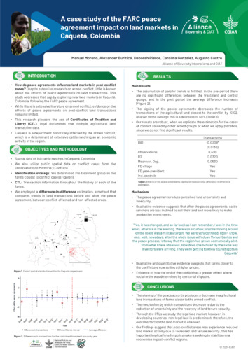 A case study of the FARC peace agreement impact on land markets in ...