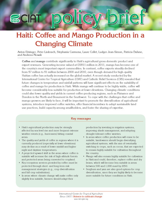 Haiti: coffee and mango production in a changing climate