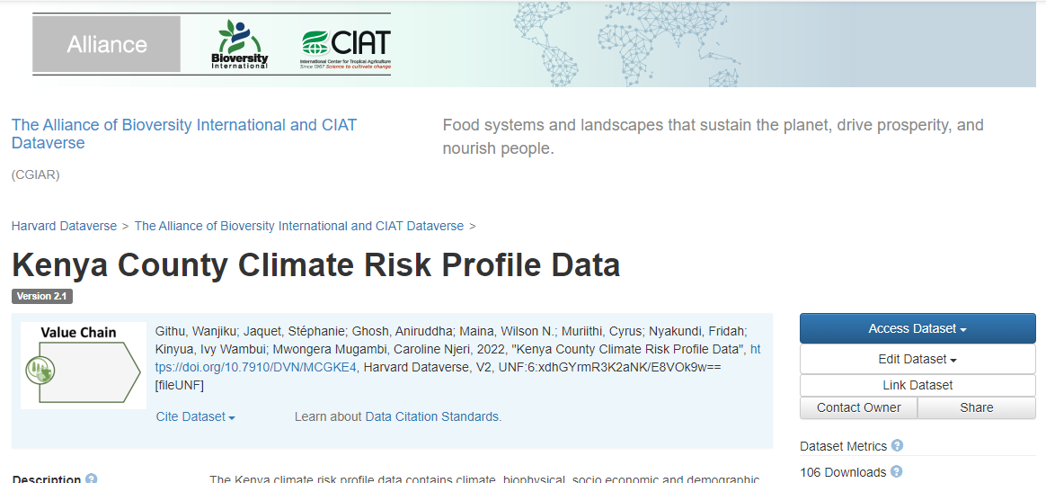 Kenya County climate risk profile data | Alliance Bioversity International - CIAT