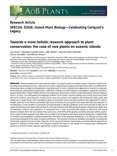 Towards a more holistic research approach to plant conservation