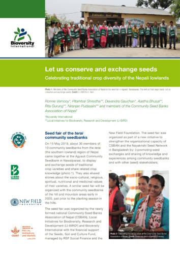 Let us conserve and exchange seeds: celebrating traditional crop ...