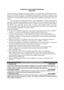FAO/IPGRI Multi-Crop Passport Descriptors