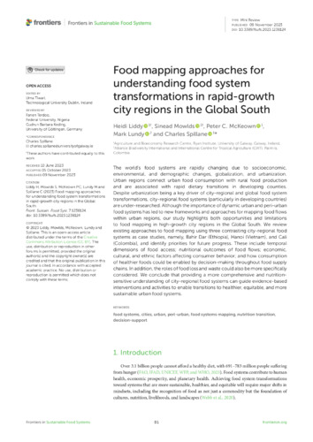 Food mapping approaches for understanding food system transformations ...