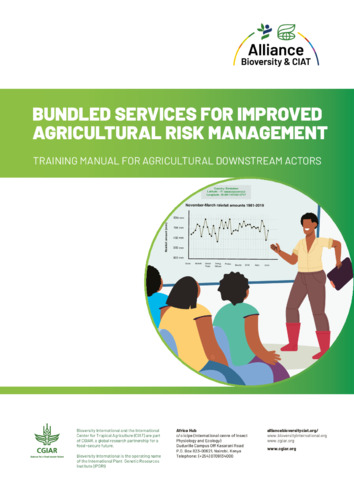 Bundled services for improved agricultural risk management: Training ...