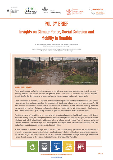Insights on climate peace, social cohesion and mobility in Namibia ...