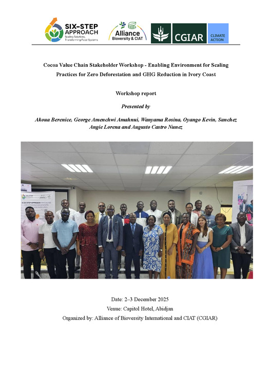 Cocoa Value Chain Stakeholder Workshop - Enabling environment for ...