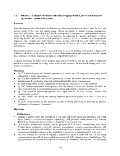 Improved rural livelihoods through profitable agriculture