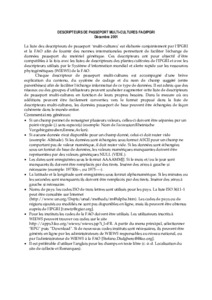 Descripteurs de passeport multi-cultures FAO/IPGRI