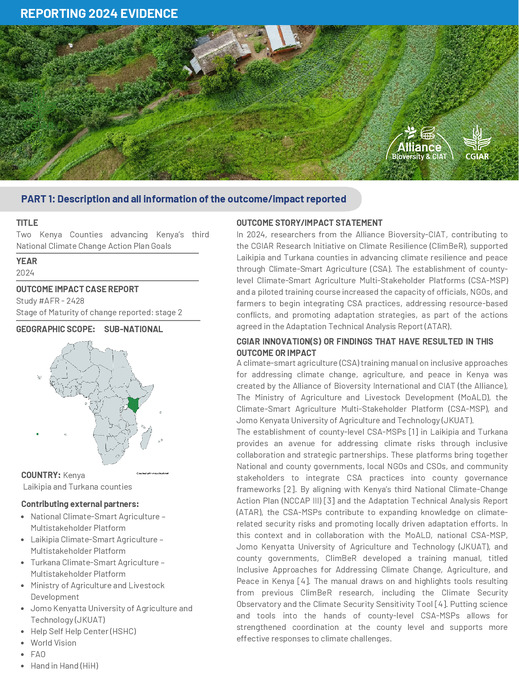 Two Kenya Countries advancing Kenya’s third National Climate Change ...